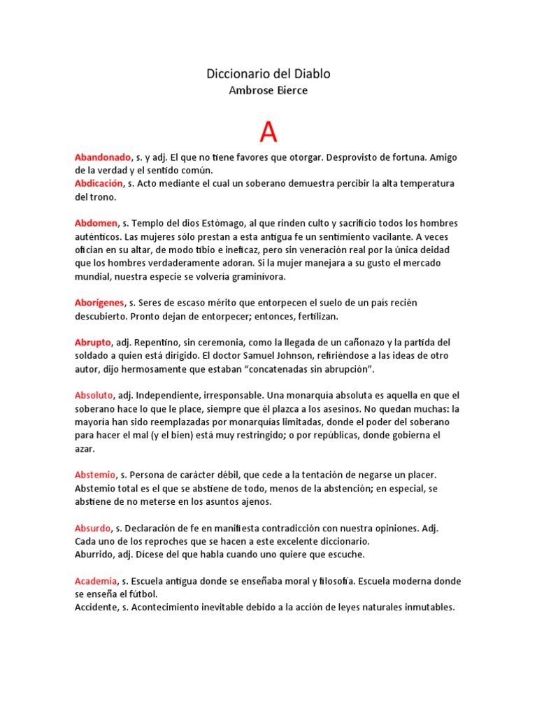 Diccionario Del Diablo | PDF