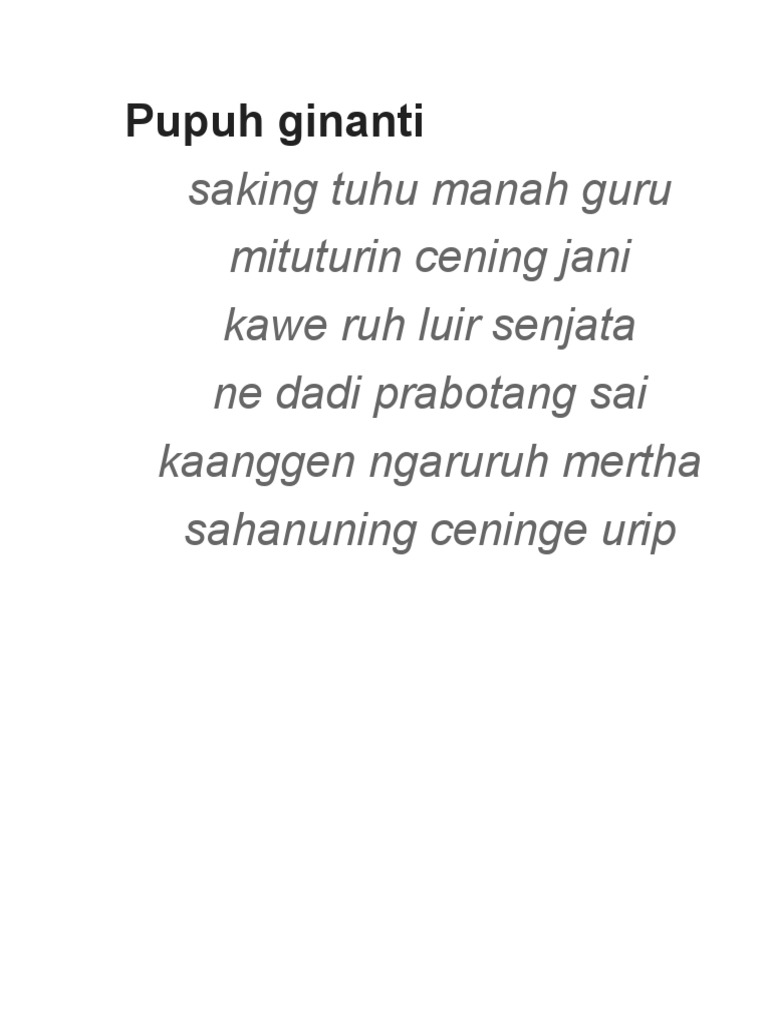 Pupuh Ginanti | PDF