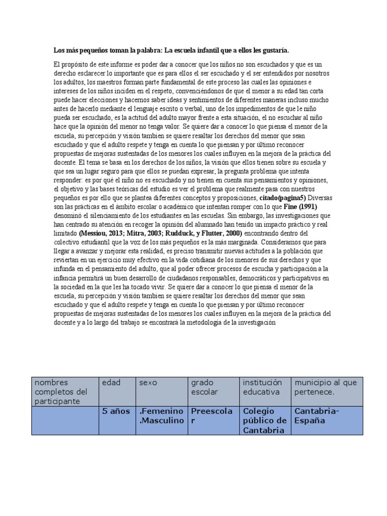 Investigacion en Educacion Infantil - Fase 3 | PDF | Educación de la ... Investigacion en Educacion Infantil - Fase 3 | PDF | Educación de la ...
