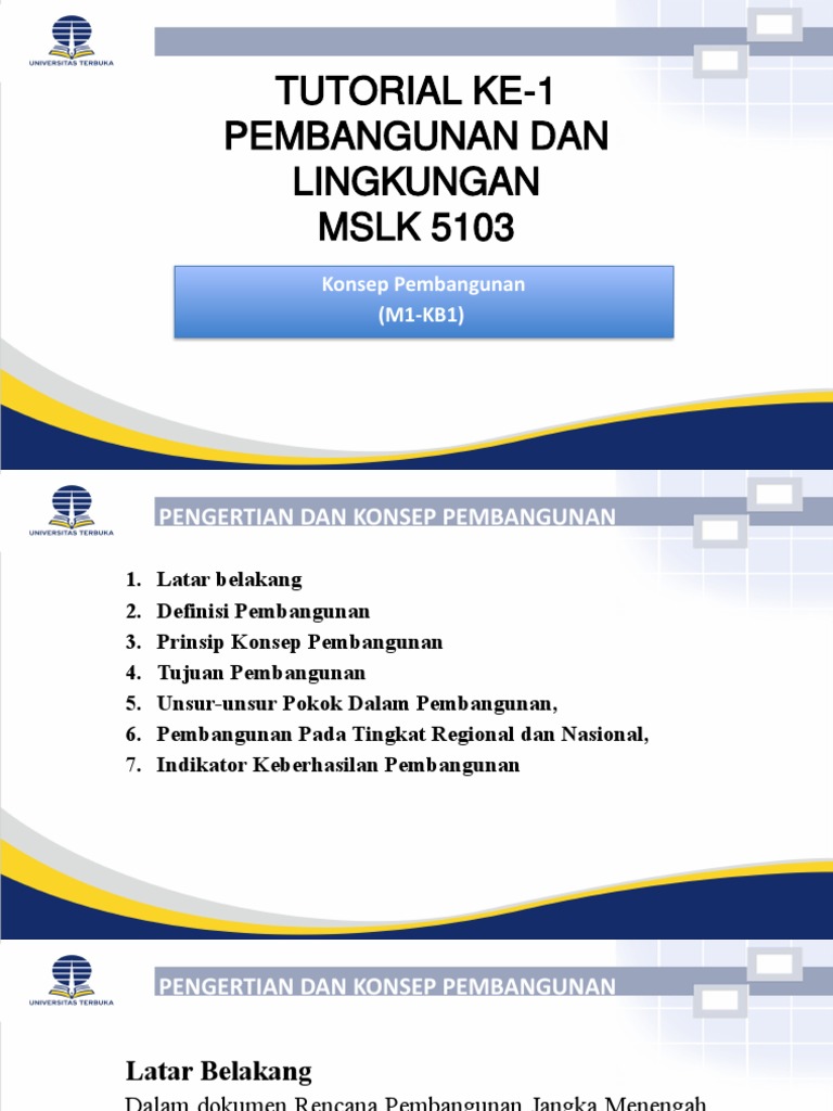 TUTORIAL KE-1 Konsep Pembangunan | PDF