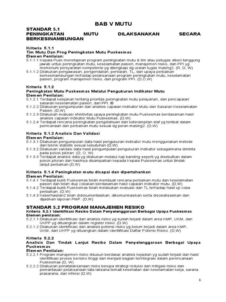 Bab V (Mutu) | PDF