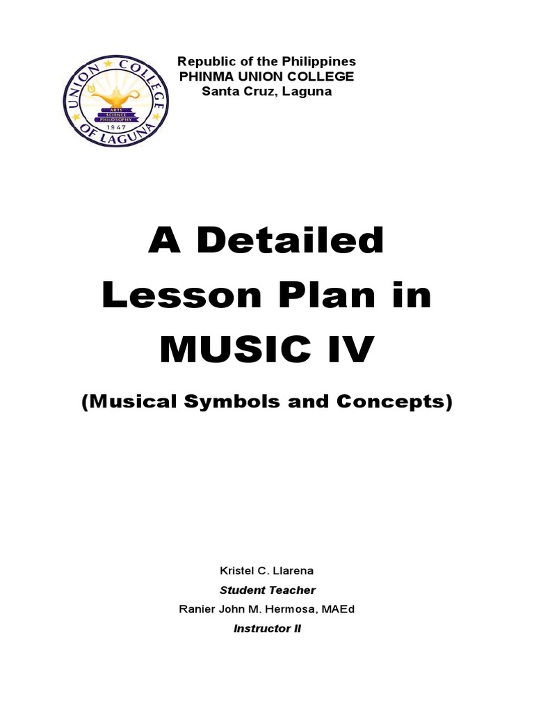 A Detailed Lesson Plan in Music 4 | PDF | Lesson Plan | Cognition