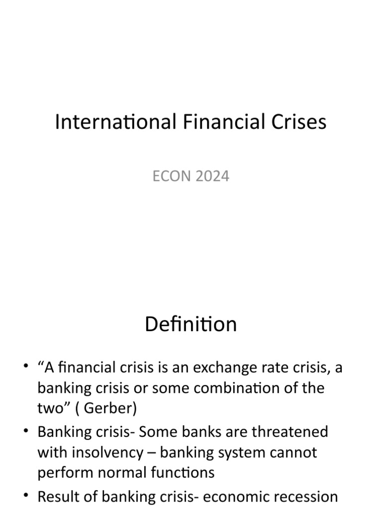 ECON 2024 - International Financial Crises | PDF | 1997 Asian Financial ...