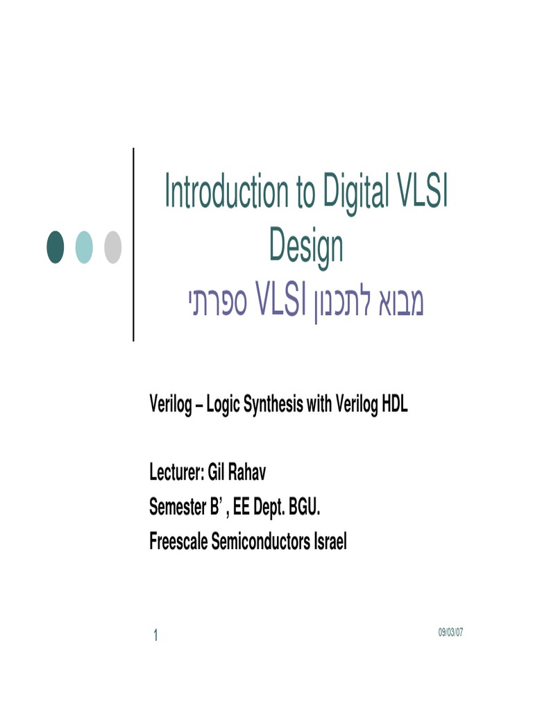 Verilog 7 Logic Synthecdgz Pdf Hardware Description Language
