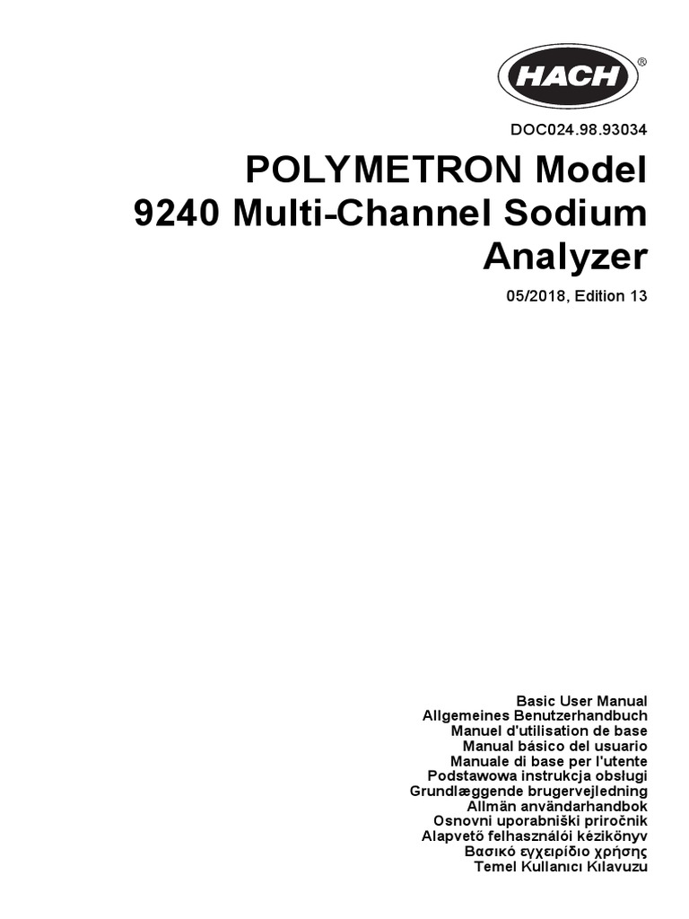 Polymetron Model 9240 Multi-Channel Sodium Analyzer | PDF | Ph ...