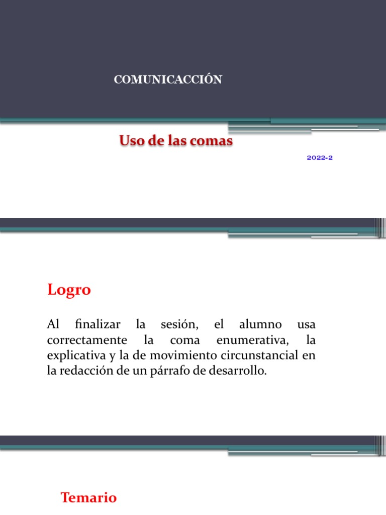 La coma (PPT) | PDF | Asunto (gramática) | Lingüística