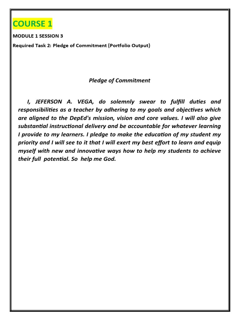 DepEd School Calendar & Commitment Pledge | PDF | Learning | Behavior Modification