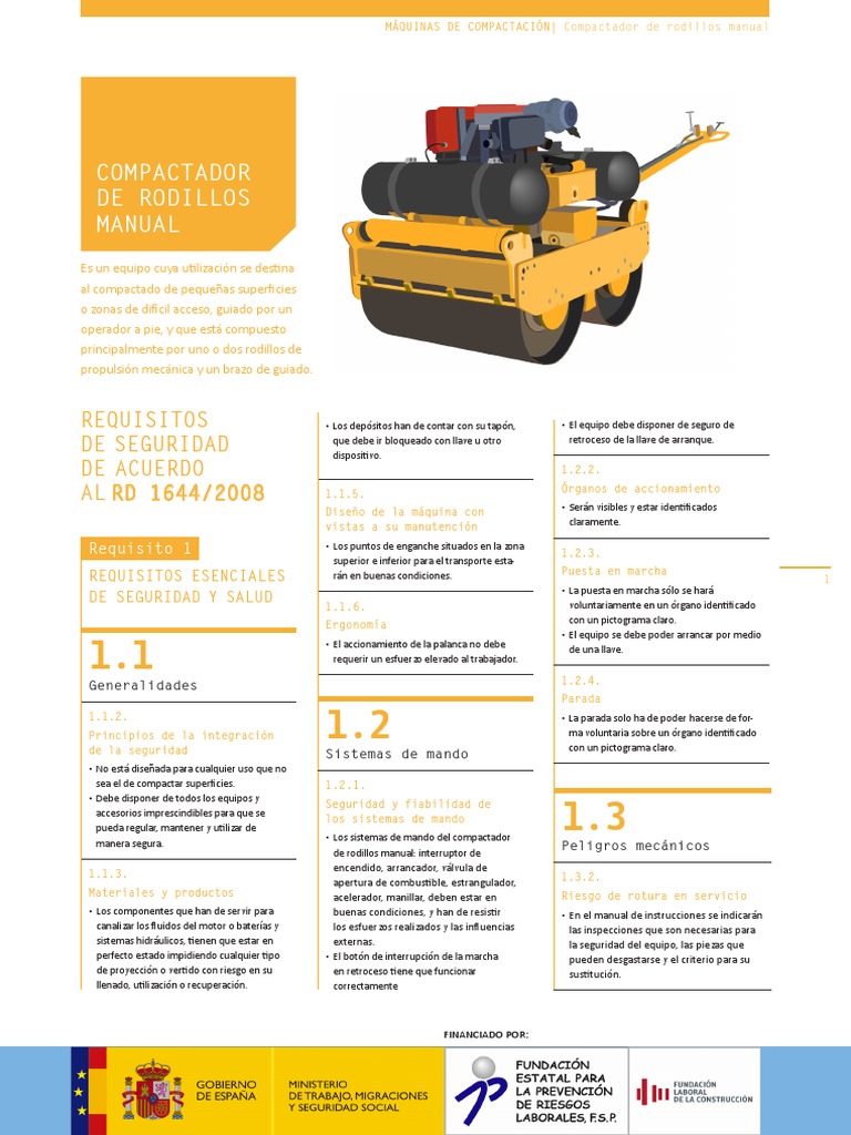 Compactador de Rodillos Manual: Seguridad y Uso | PDF | Motores | Vehículos