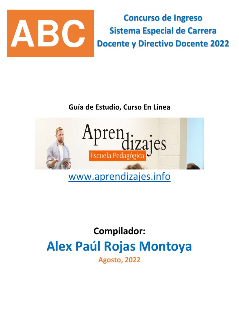 Abc Concurso Docente 2022 - Alex Paúl Rojas Montoya | PDF | Enseñando ...
