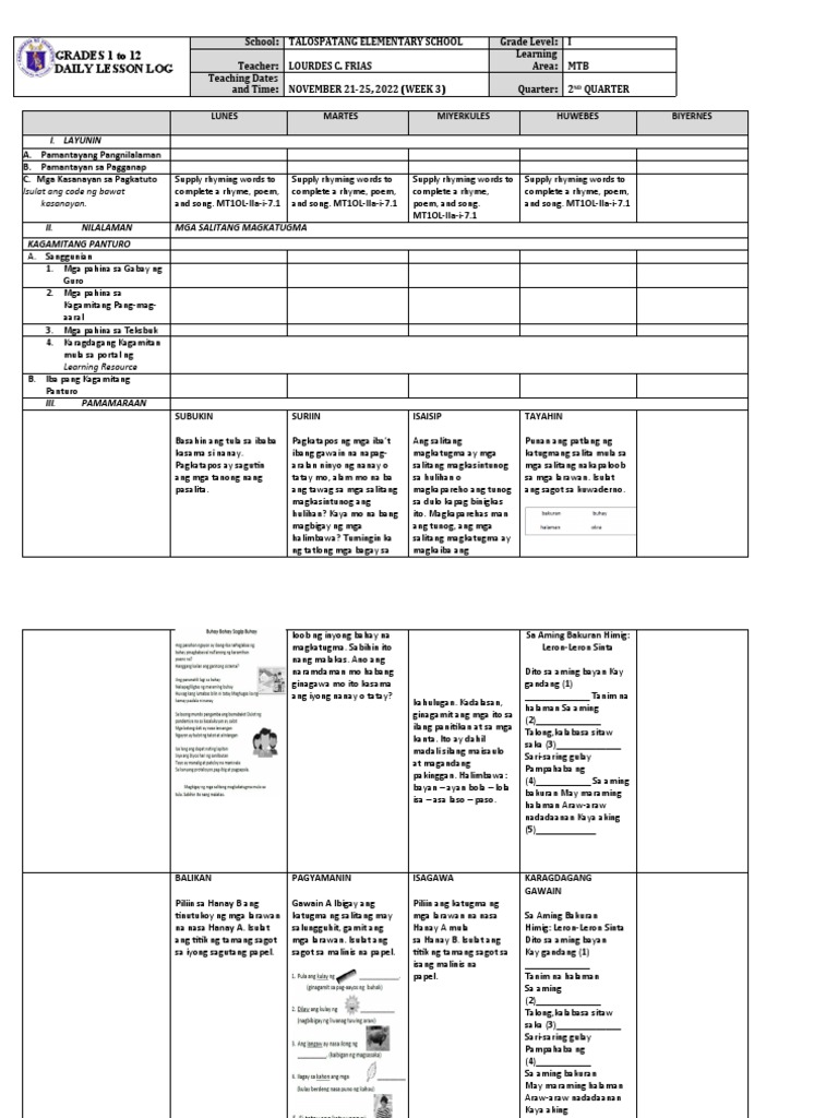 DLL MTB-1 Q2 W3 | PDF