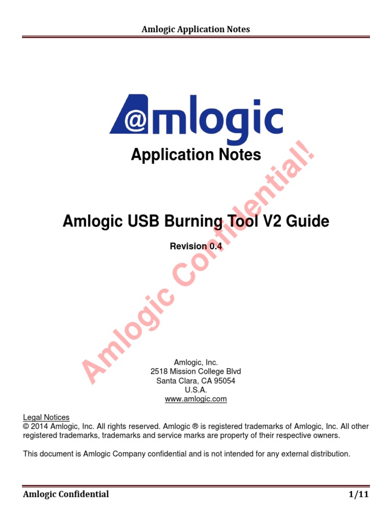 Amlogic USB Burning Tool V2 Guide V0.4 | PDF | Usb | Menu (Computing)