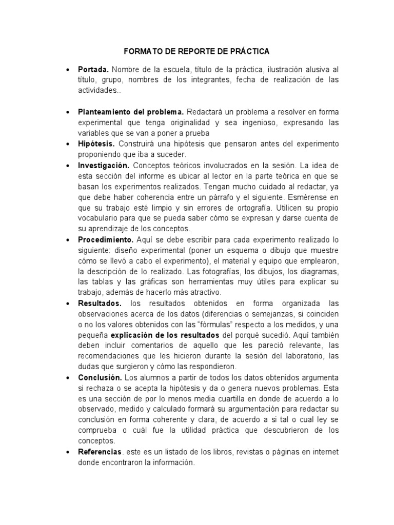 Formato de Reporte | PDF | Experimentar | Evaluación