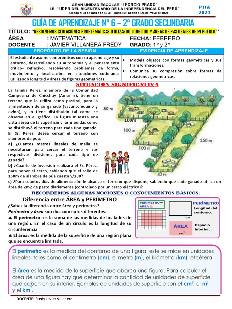 Guía de Aprendizaje #6 - Pra 2023 - Gue LP | PDF | Rectángulo | Triángulo