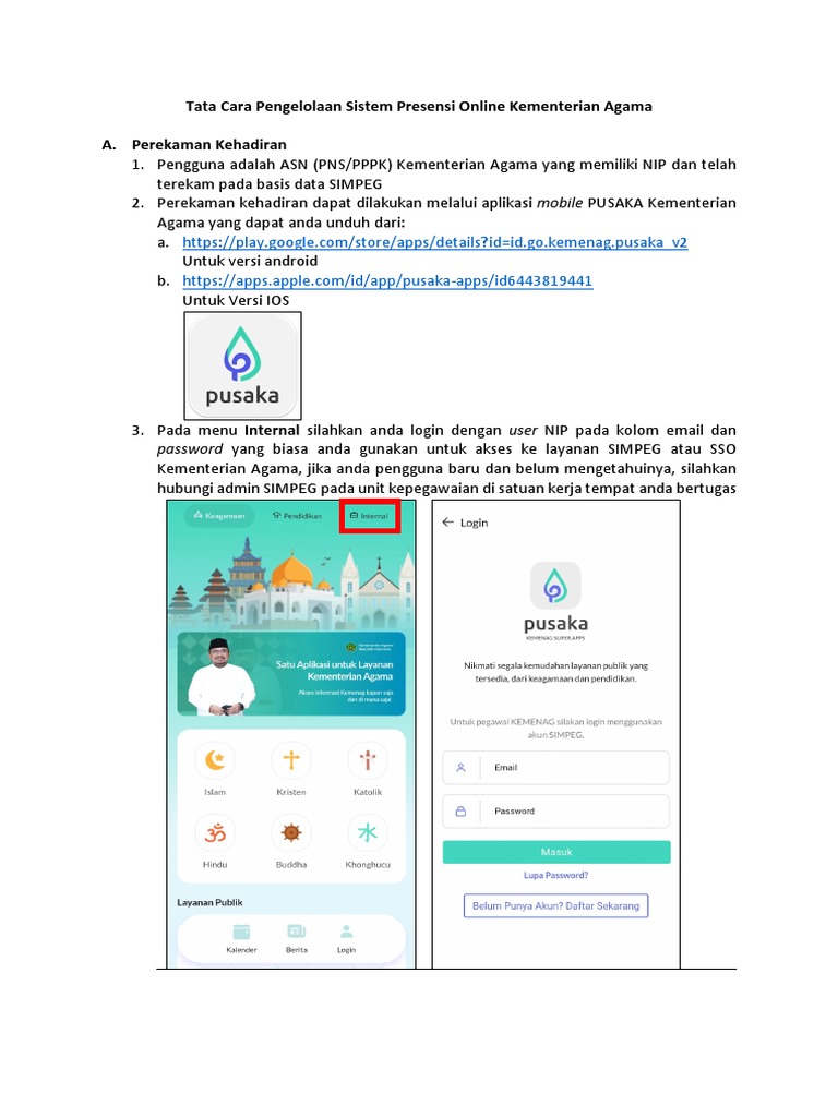 Tata_Cara_Penggunaan_dan_Pengelolaan_Sistem_Presensi_Online_Kemenag | PDF