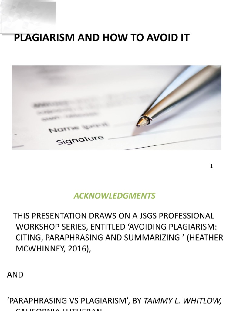 Chapter 1 - Session 4 - Plagiarism and How To Avoid It | PDF | Plagiarism | Citation