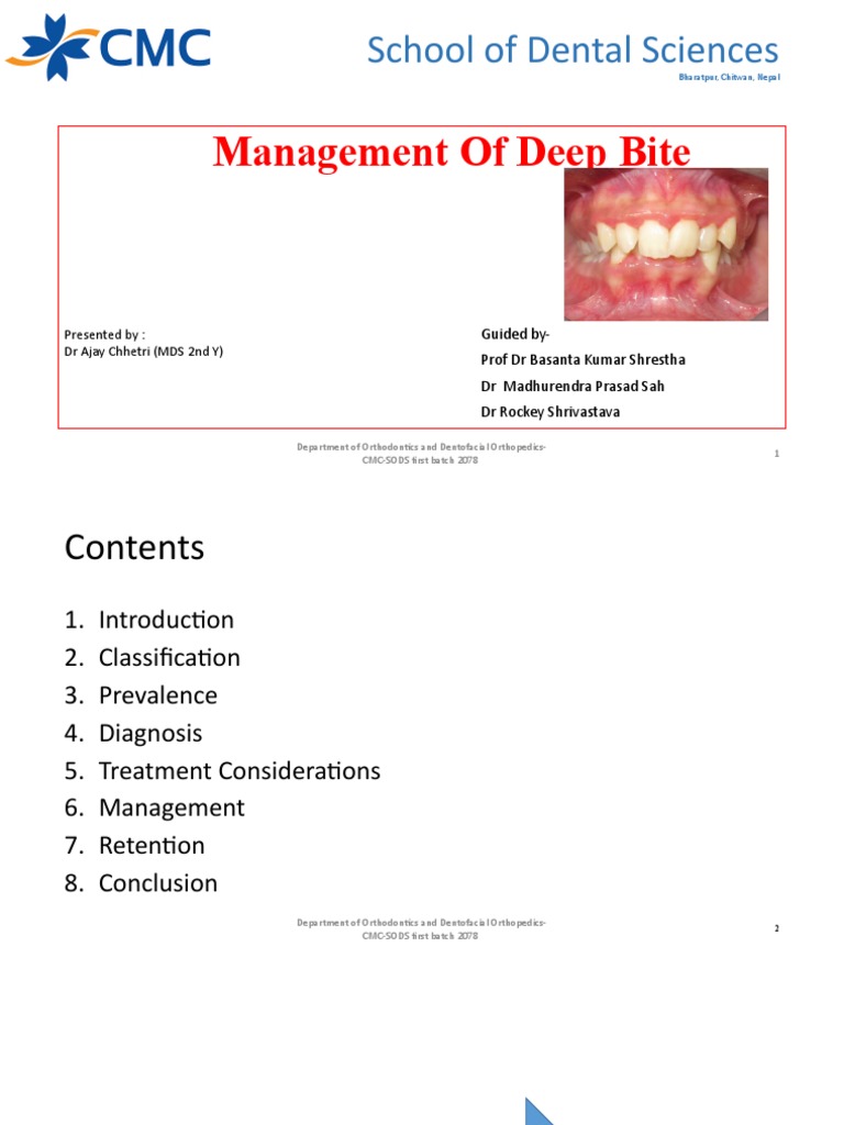 Management of Deep Bite | PDF | Dentistry Branches | Human Anatomy