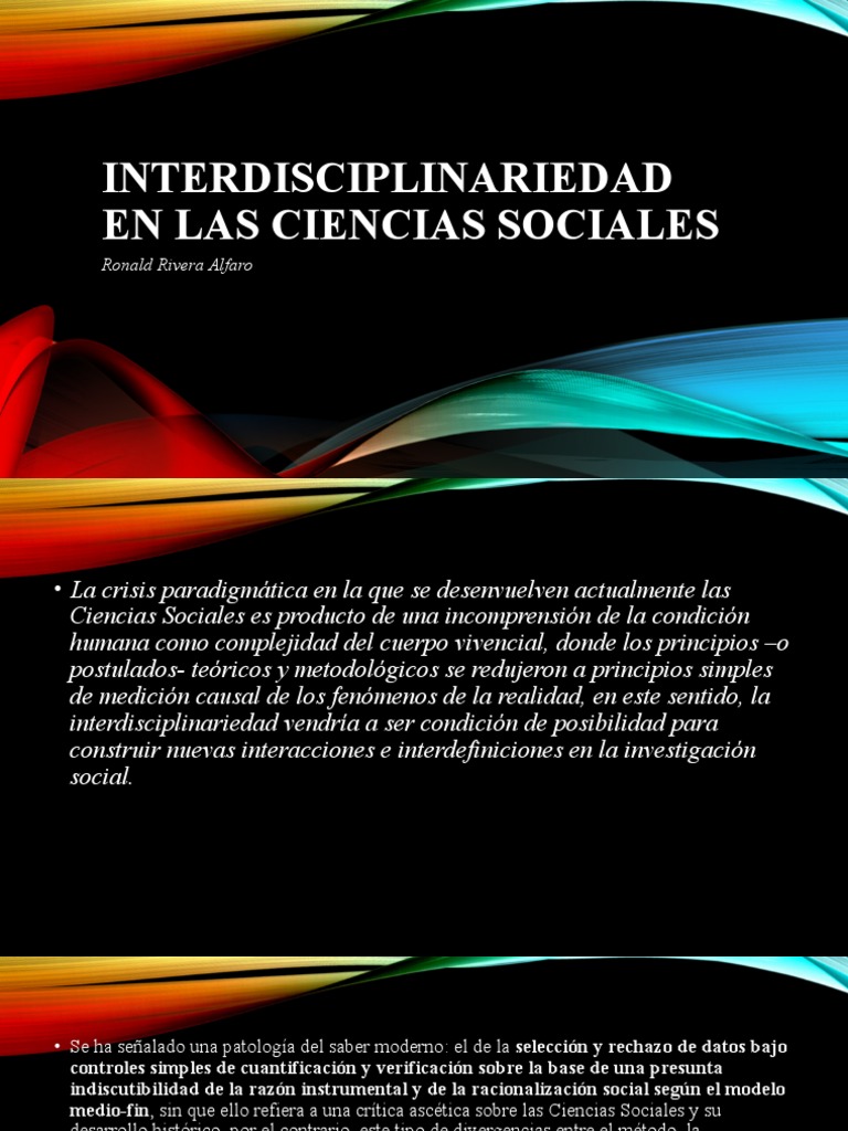 Interdisciplinariedad en Ciencias Sociales (1) | PDF | Sicología | Sociología