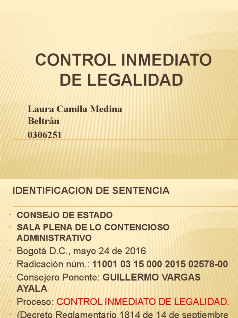 Control Inmediato de Legalidad Expo | PDF | Adopción | Justicia