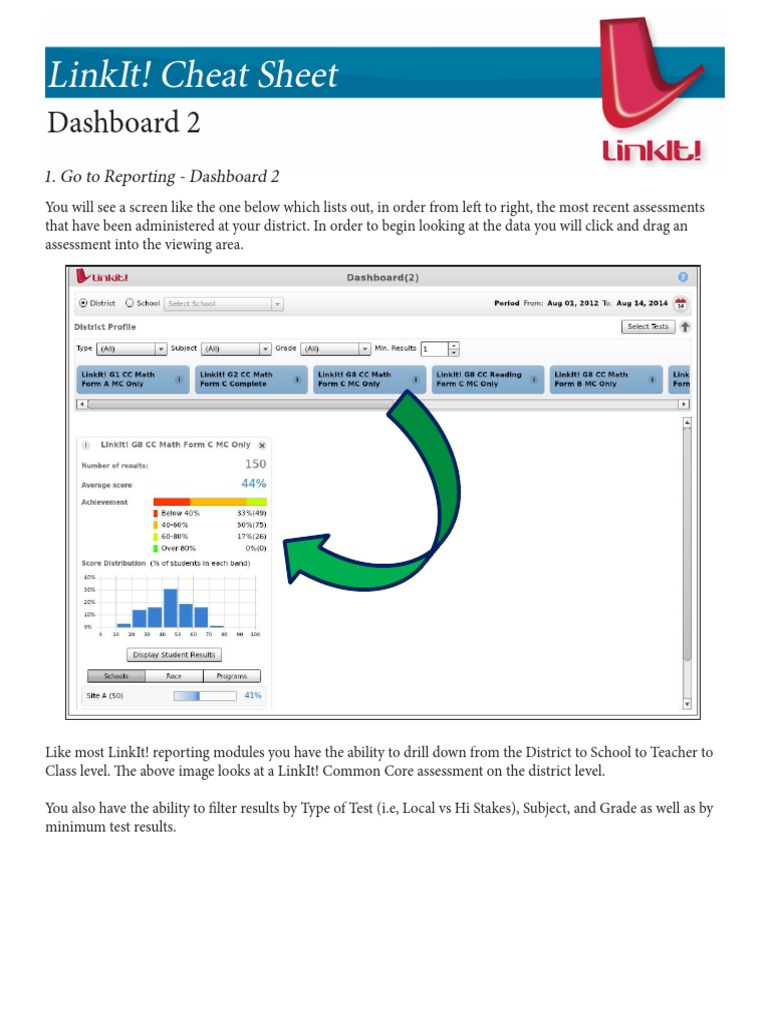 LinkIt! Assessment Dashboard Guide | PDF