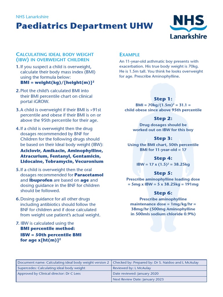 Calculating Ideal Body Weight in Overweight Children | PDF | Body Mass ...