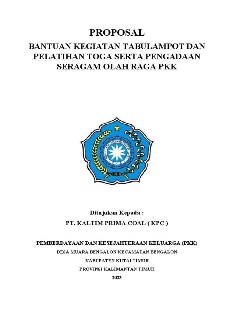 PROPOSAL PERMOHONAN DANA KEGIATAN PKK | PDF