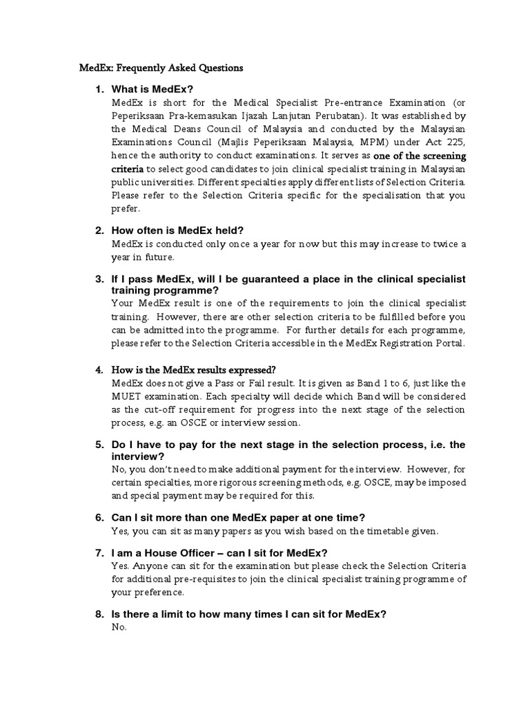 MedEx 2025 Registration and FAQs | PDF | Public Services | Health Care