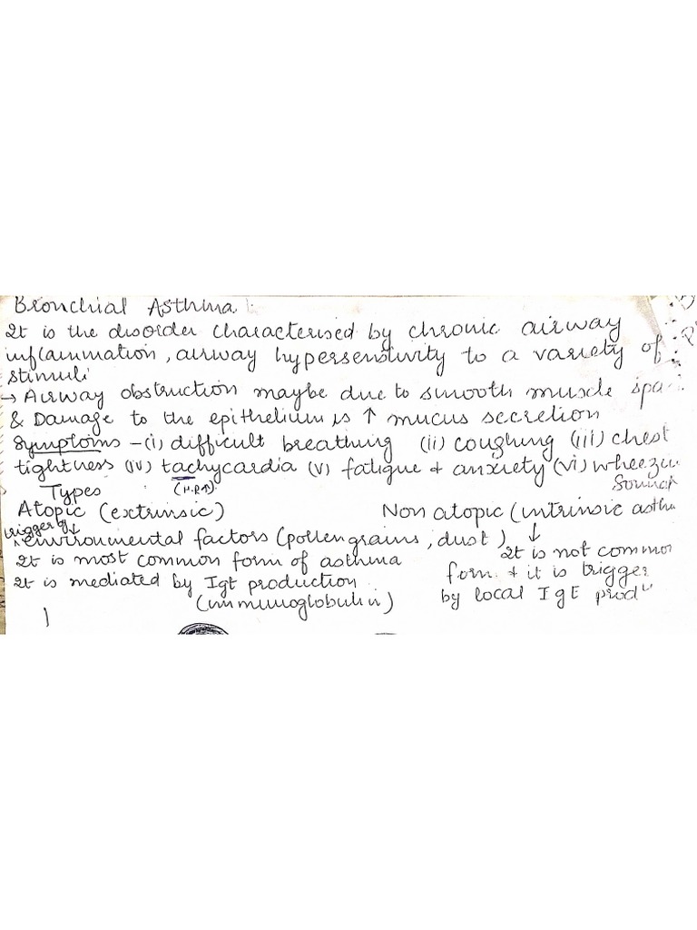 Anti Asthmatic Drugs Notes | PDF