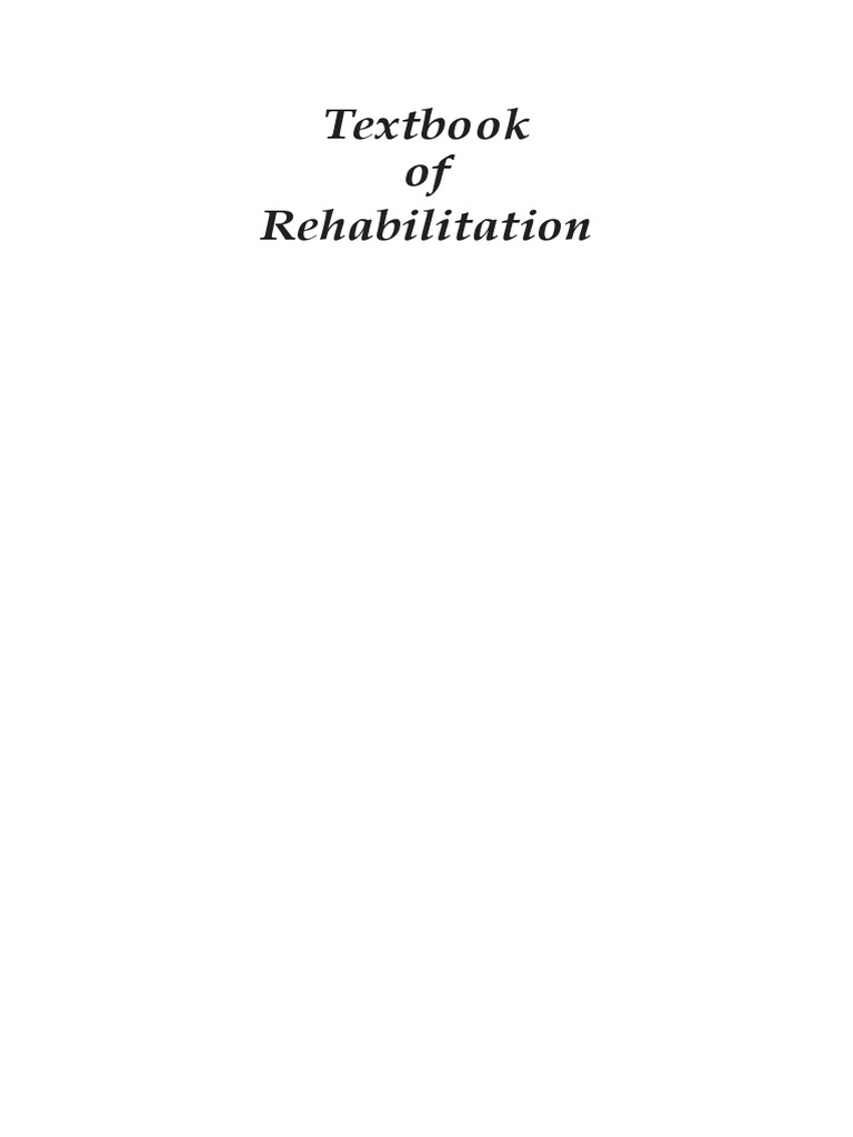 Textbook of Rehabilitation | PDF | Physical Therapy | Clinical Medicine