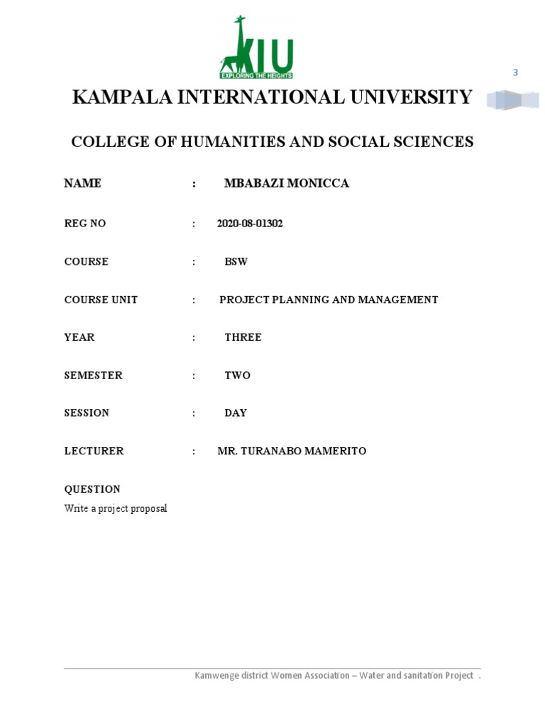 Water and Sanitation Project Monicca | PDF | Wash | Sanitation