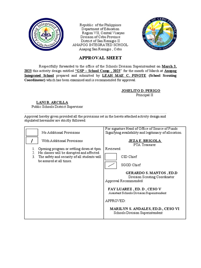 GSP Activity Matrix Approval | PDF