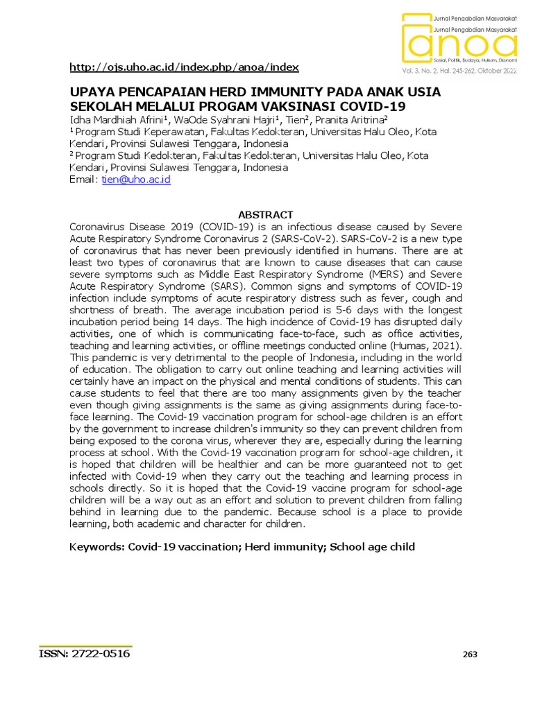 Jurnal PKM Upaya Pencapaian Herd Immunity | PDF | Public Health ...