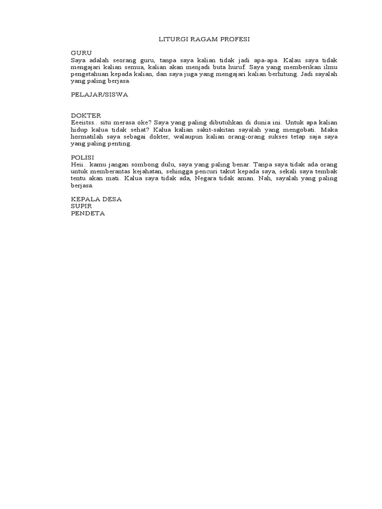 Liturgi Ragam Profesi | PDF