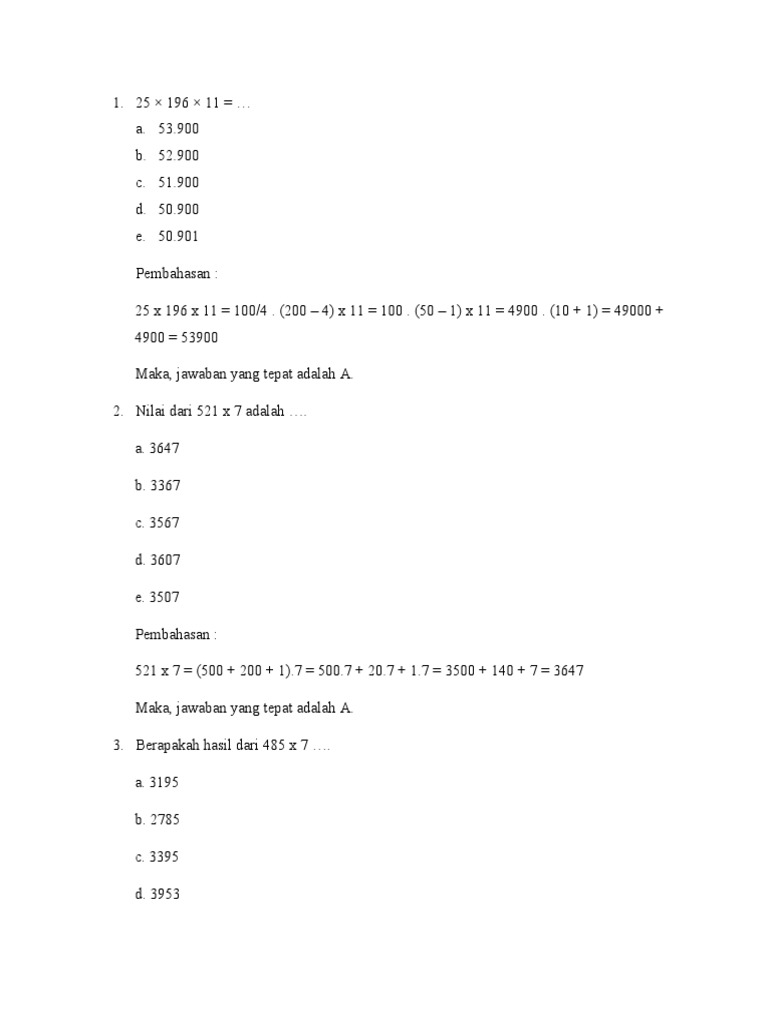 Contoh Soal Dan Pembahasan Operasi Aritmatika Pada Bilangan Real Dan ...