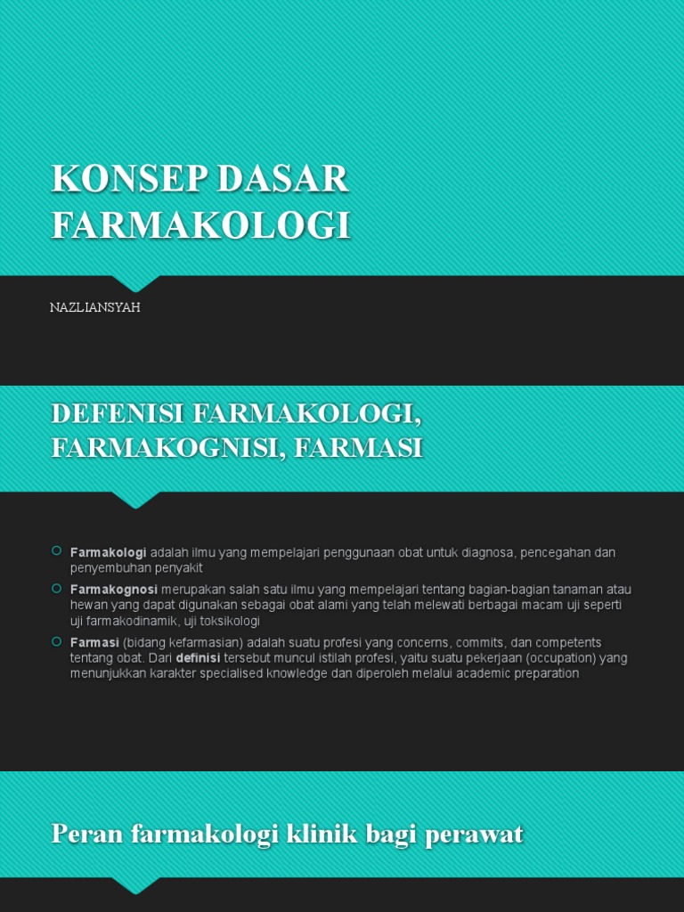 1 Konsep Dasar Farmakologi Dan Farmakognosi | PDF | Sains & Matematika