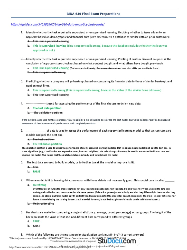 12 Bida - 630 - Final - Exam - Preparations PDF | PDF | Principal Component Analysis | Cluster ...