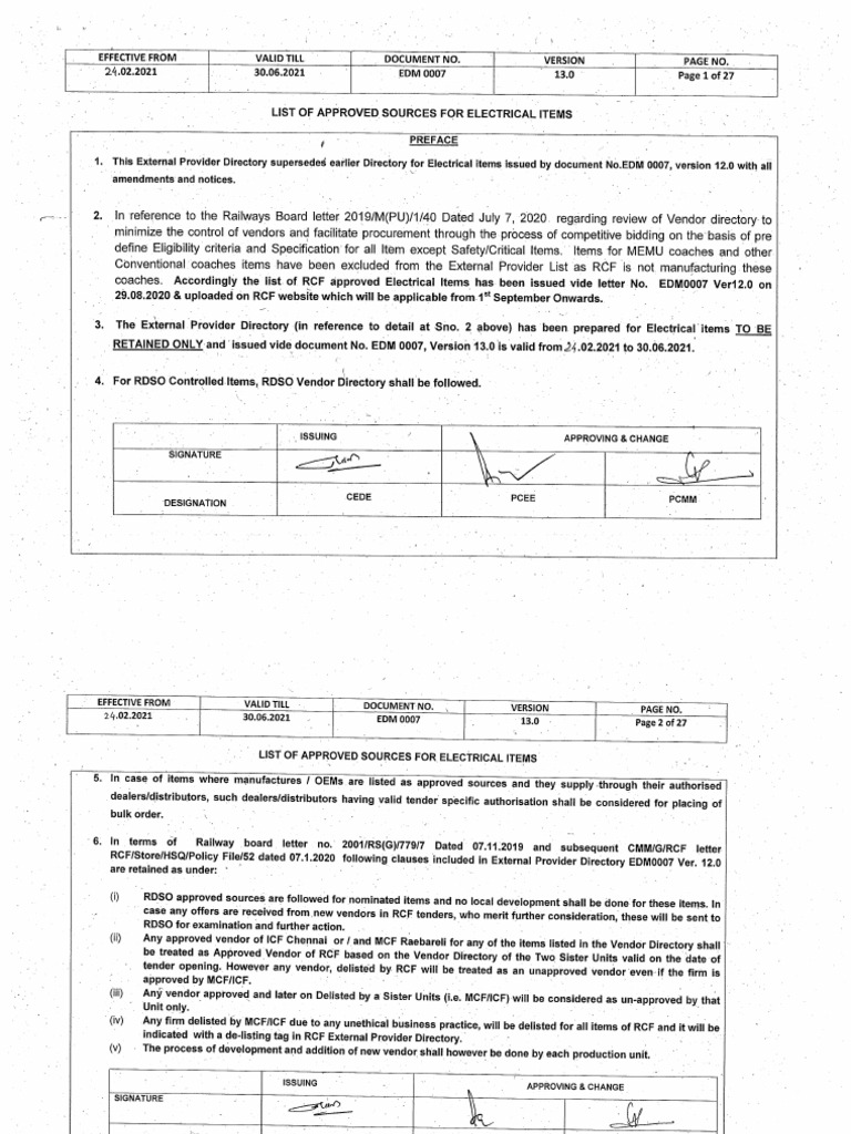 RCF V List Zonal | PDF