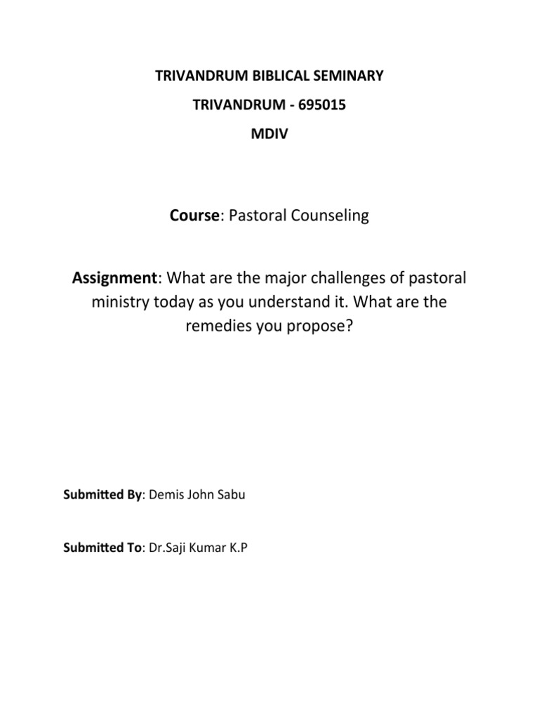 Challenges in Modern Pastoral Ministry | PDF | Disciple (Christianity ...