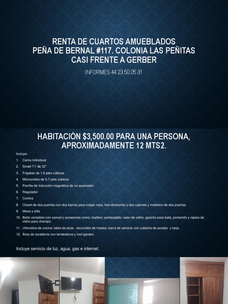 Renta de Cuartos Amueblados | PDF