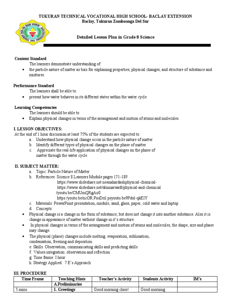 DLP Science Quarter 3 Module 1 | PDF | Matter | Learning