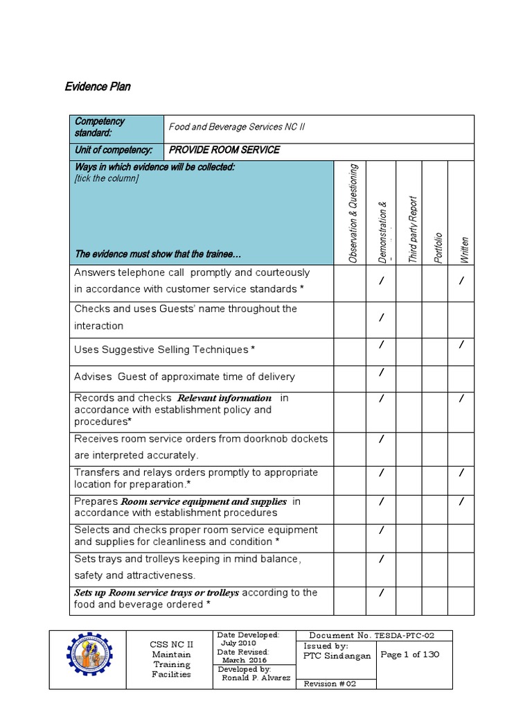1.4-2 - Evidence Plan (Template) | PDF | Business
