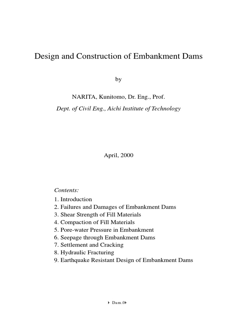 Design and Construction of Embankment Da | PDF | Soil Mechanics | Dam