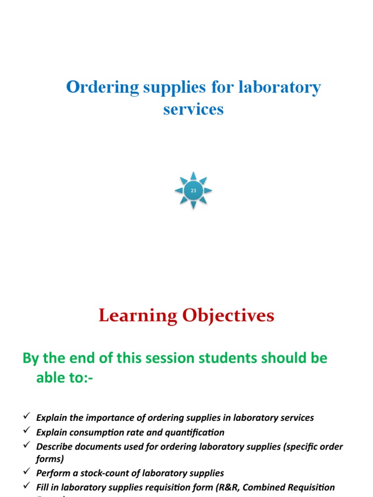 Session 05 A Ordering Supplies For Laboratory Services | PDF ...