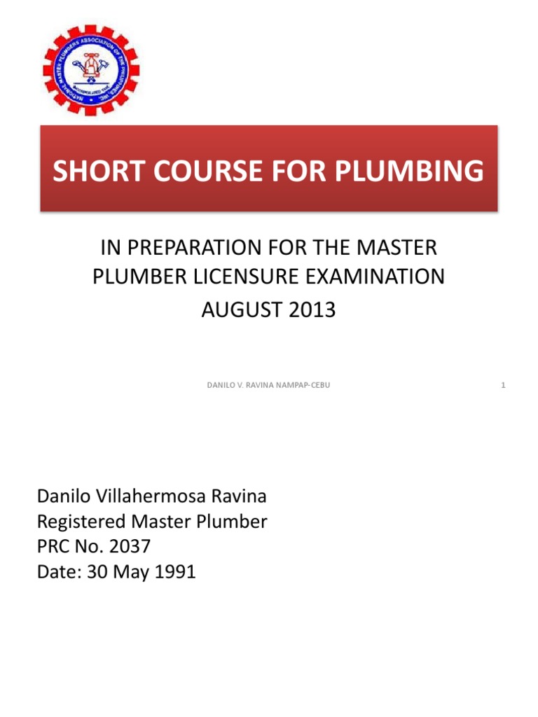 Plumbing Course for Master Plumber Exam | PDF | Home & Garden | Science ...