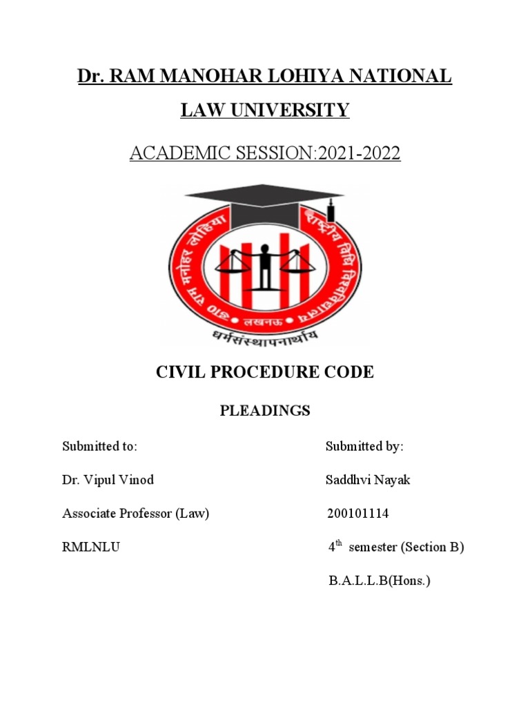 CPC Project | PDF | Pleading | Lawsuit