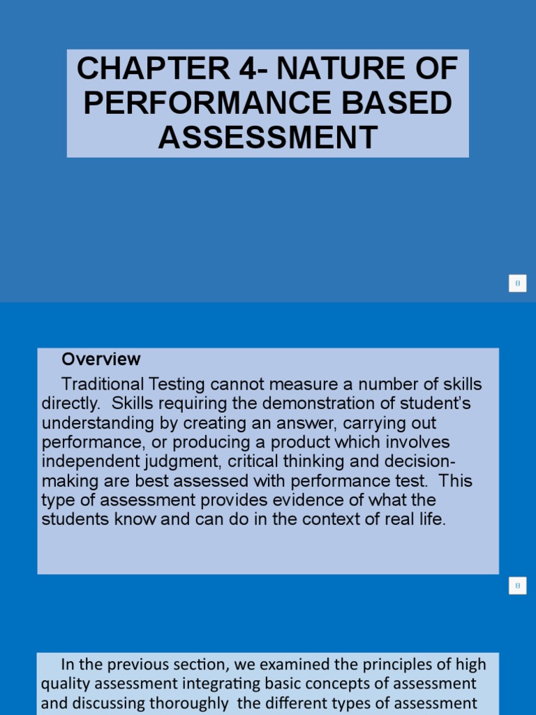 Nature of Performance-Based Assessment | PDF | Educational Assessment ...