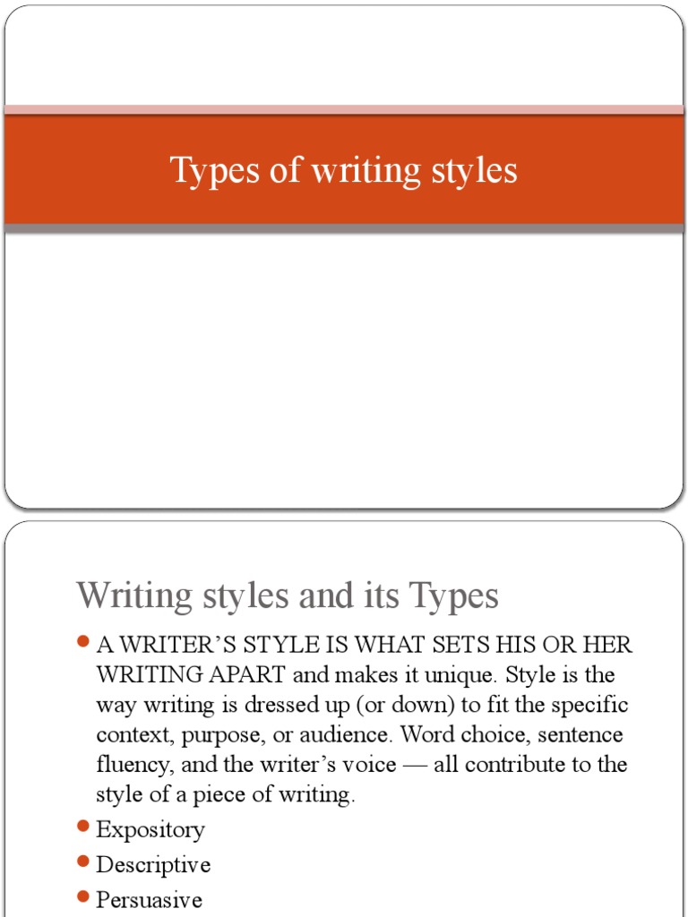 Types of Writing Styles | Download Free PDF | Essays | Narrative