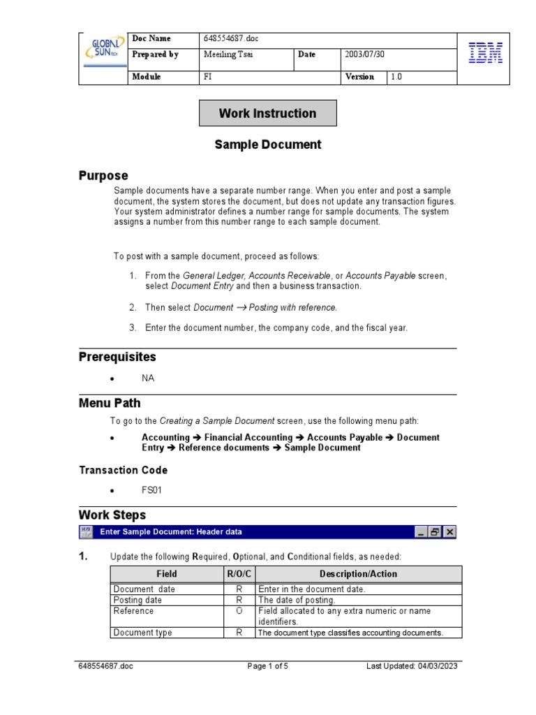 F-01 Sample Document | PDF | Debits And Credits | Economies