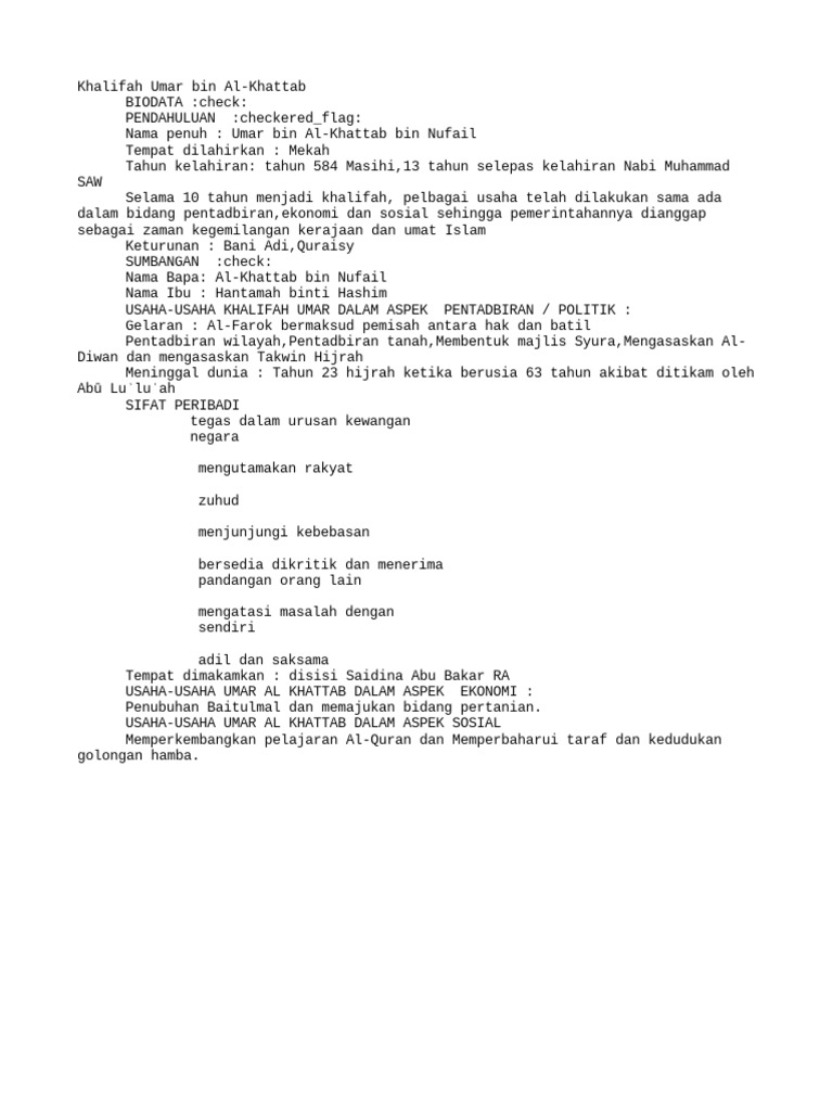 Khalifah Umar Bin Al Khattab Pdf