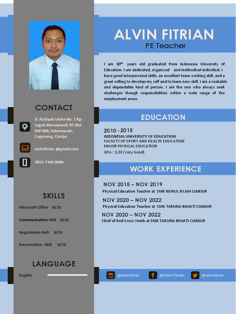 CV ALVIN 2022 Baru | PDF