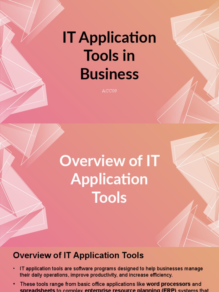 Essential IT Application Tools for Business | PDF | Customer ...